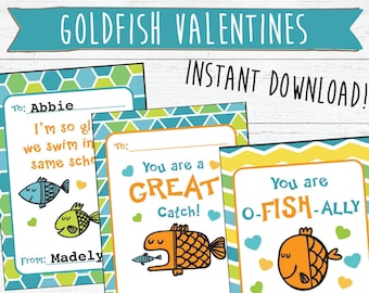 Goldfish Valentine Cards - Etsy