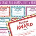 Candy Bar Award Certificates Download, Edit and Print Candy Awards ...