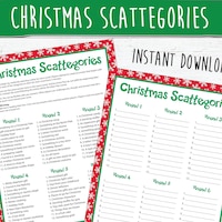 Christmas Scattergories Game: Printable Family Activity (digital ...