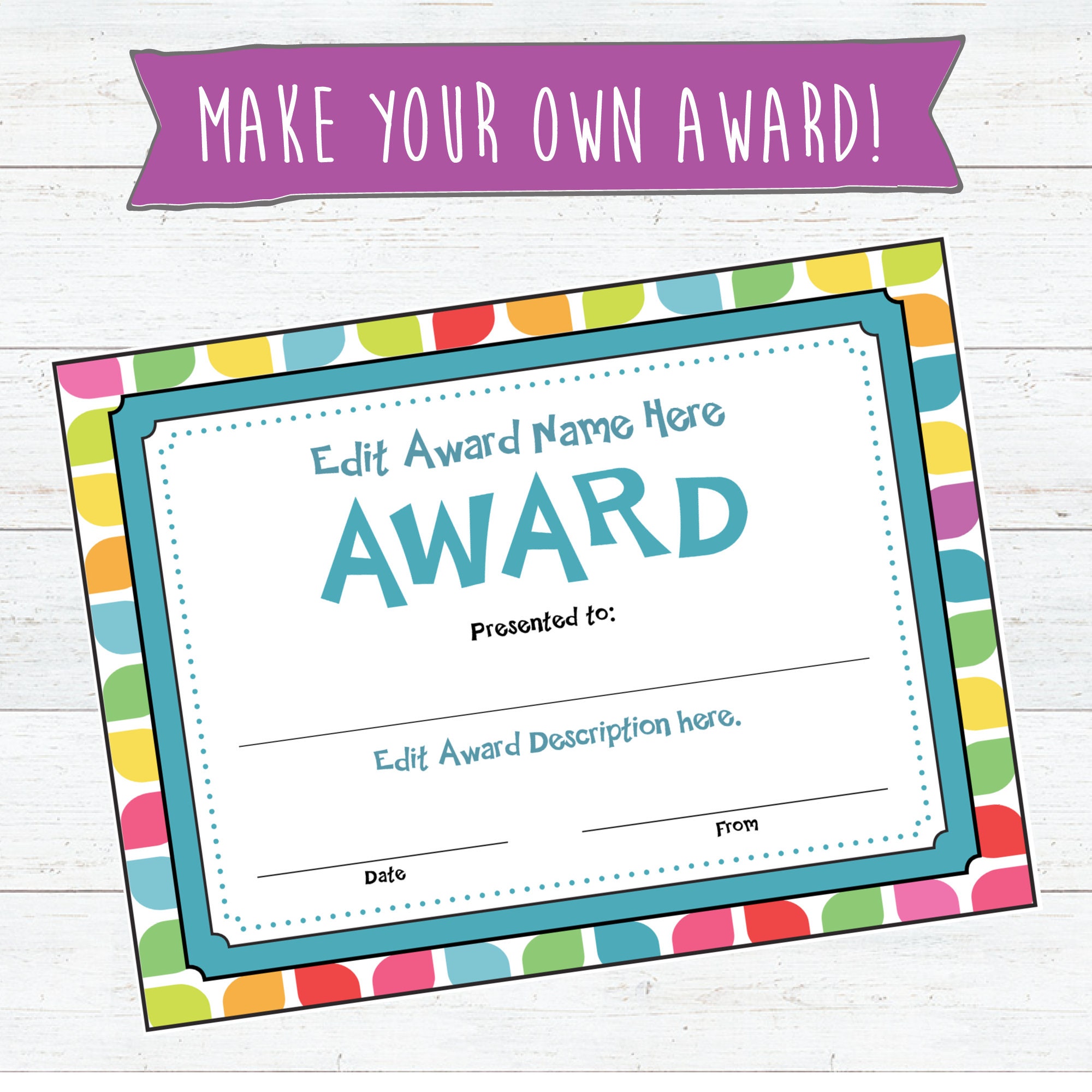 Candy Bar Award Certificates Download, Edit and Print Candy Awards ...