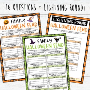Family Halloween Feud Game | Halloween Games | 16 Questions and ...