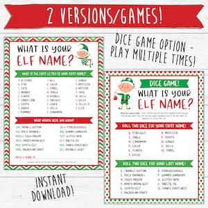 What's Your Elf Name Dice Game | Funny Christmas Games for Kids ...