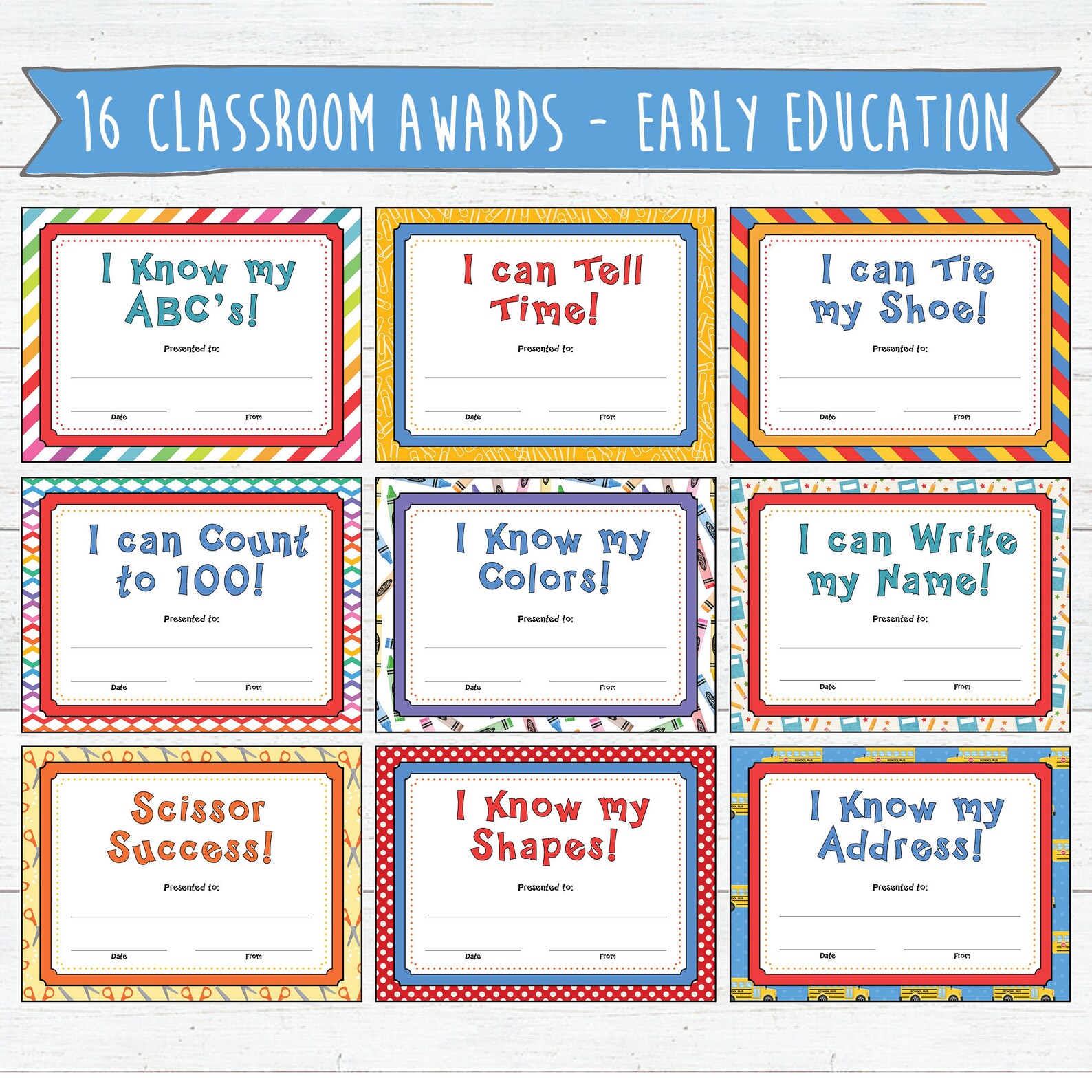 Classroom Award Certificates | Instant Download, Edit and Print ...