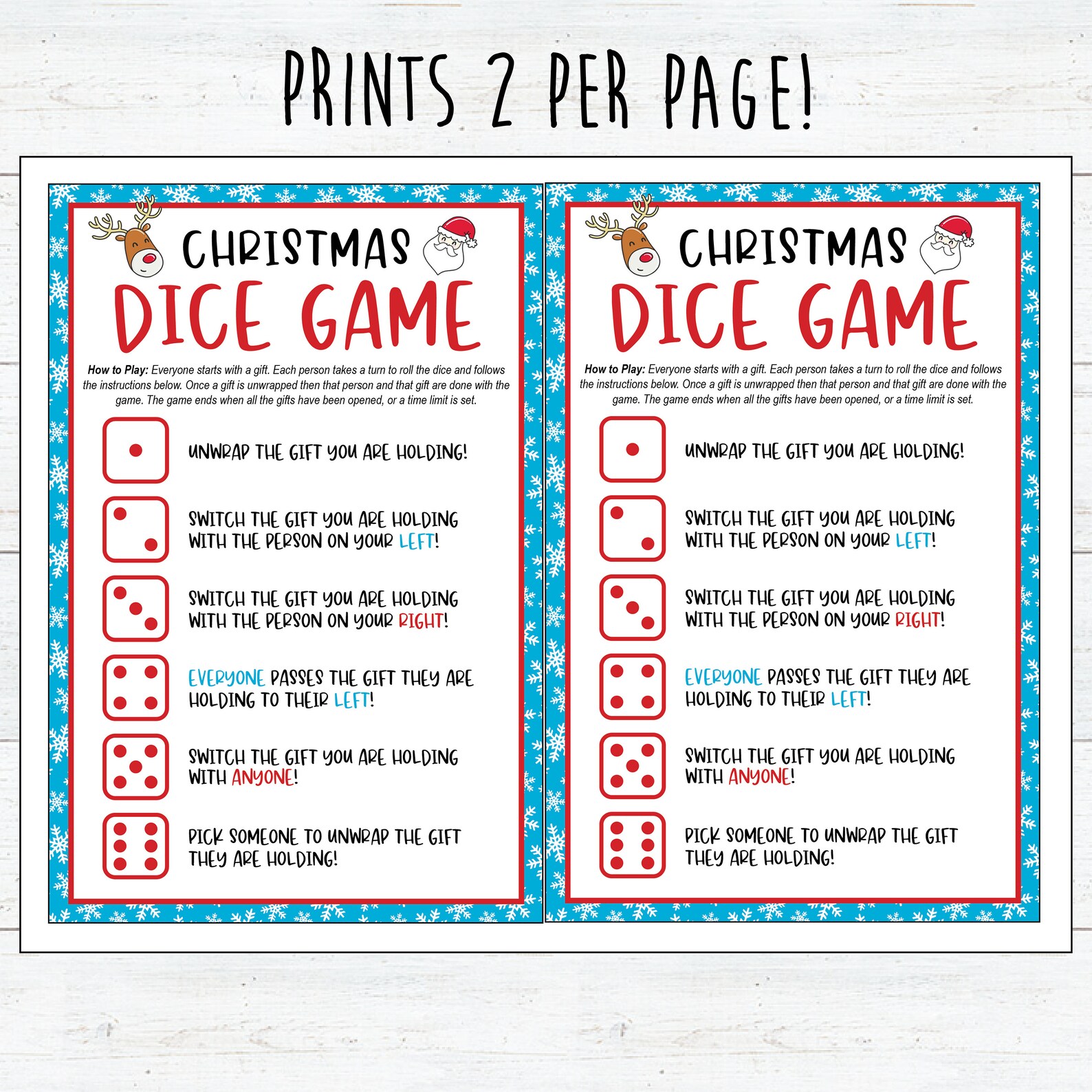 Christmas Party Gift Exchange Game | Dice Game | Christmas Party Games ...