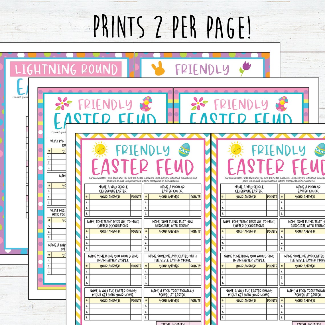 Easter Family Feud Game | Easter Printable Games | 16 Questions and ...