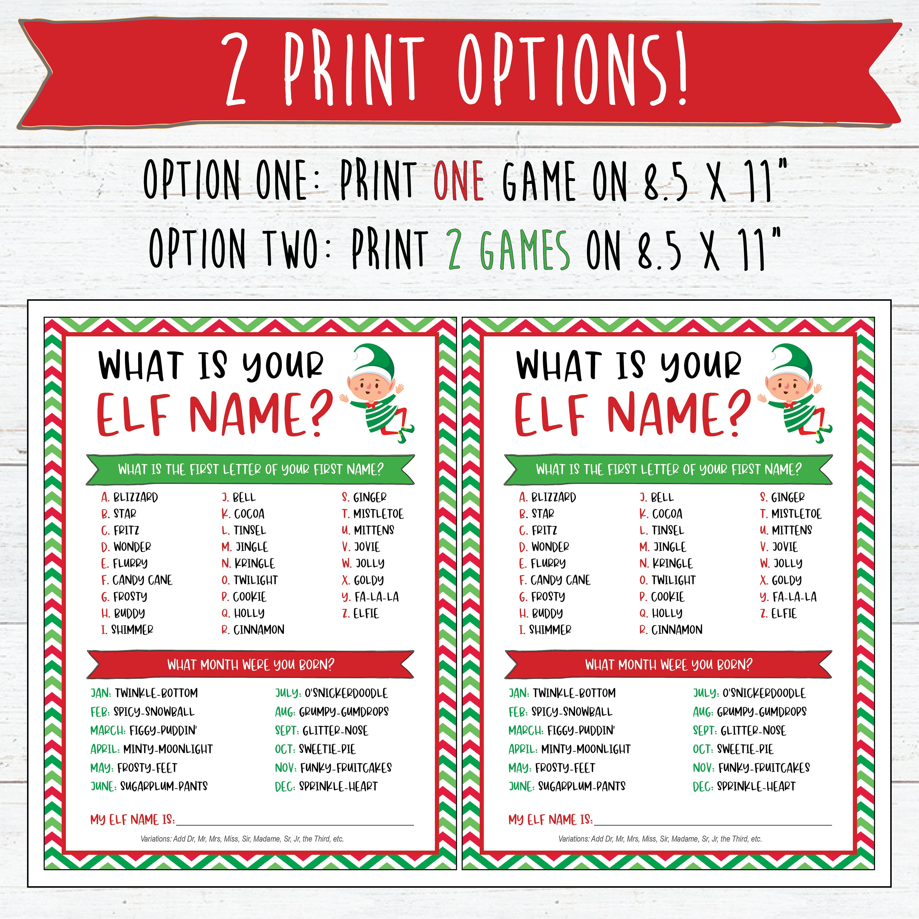 What's Your Elf Name Dice Game | Funny Christmas Games for Kids ...