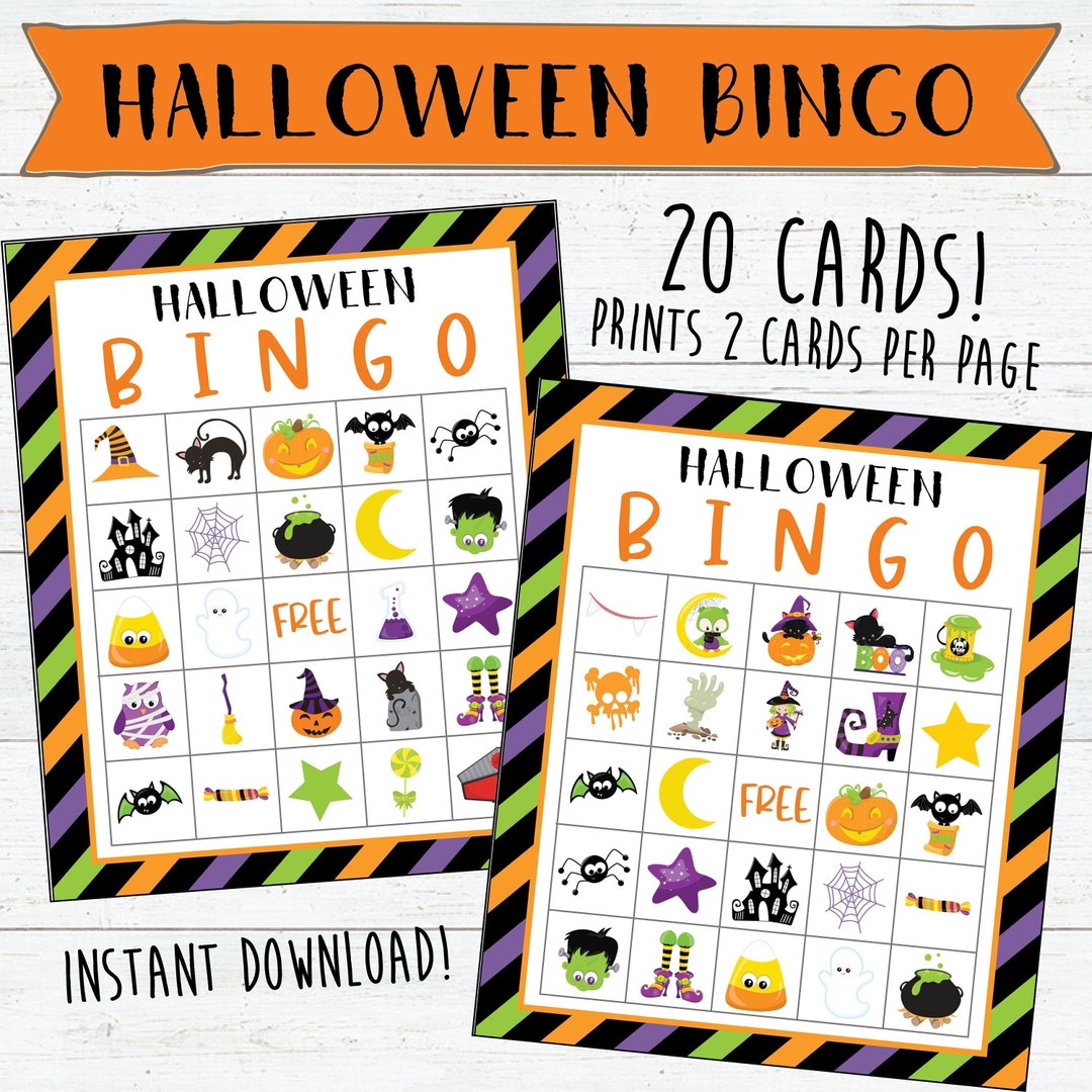 Halloween Bingo Cards | 20 Cards | Instant Download and Print ...