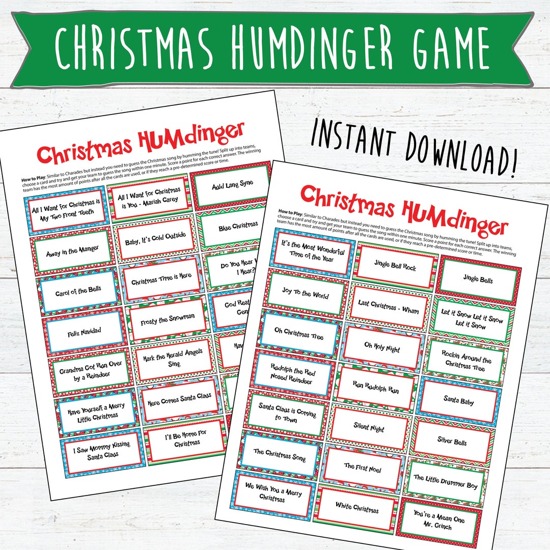 Christmas Party Song Game | Christmas Carols | INSTANT Download ...