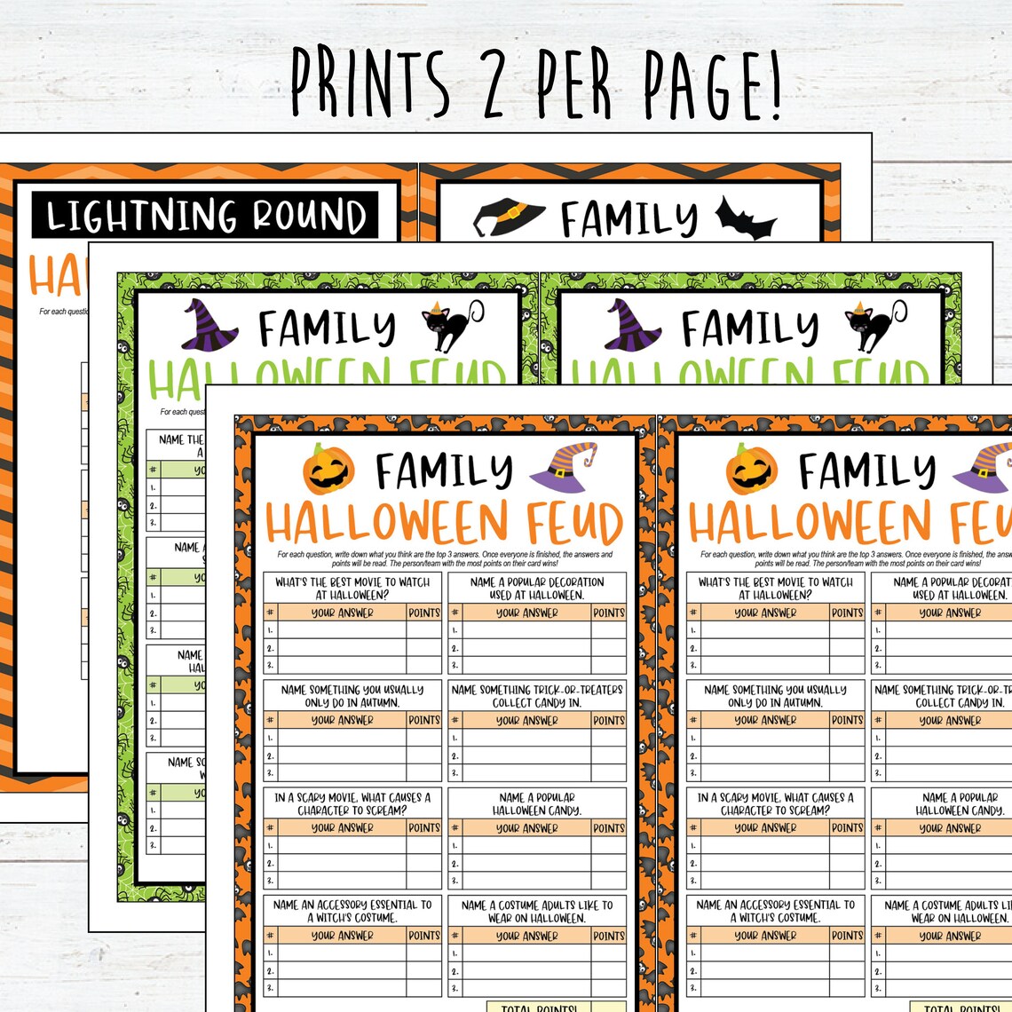 Family Halloween Feud Game | Halloween Games | 16 Questions and ...