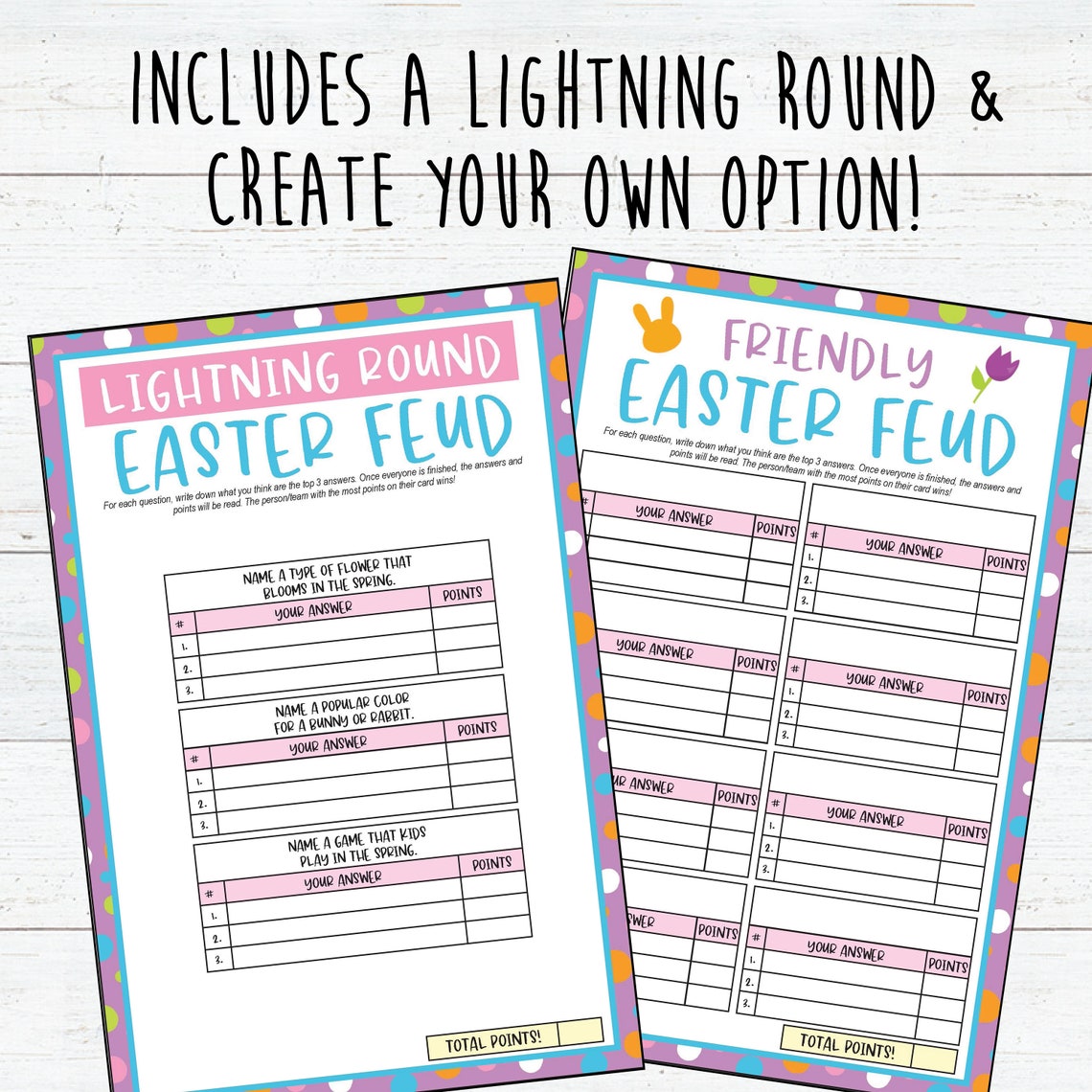 Easter Family Feud Game | Easter Printable Games | 16 Questions and ...