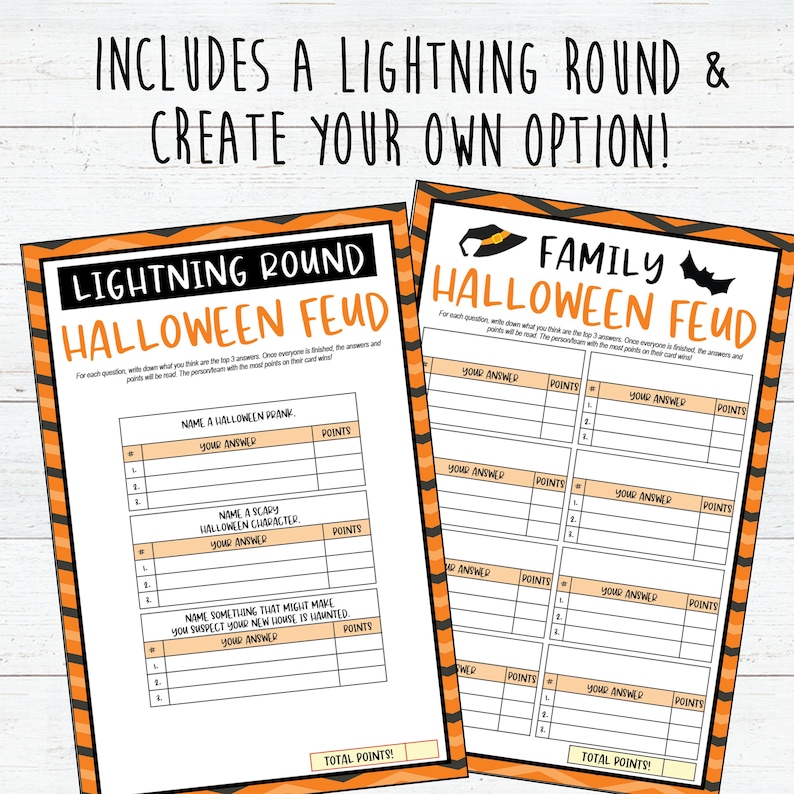 Family Halloween Feud Game | Halloween Games | 16 Questions and ...