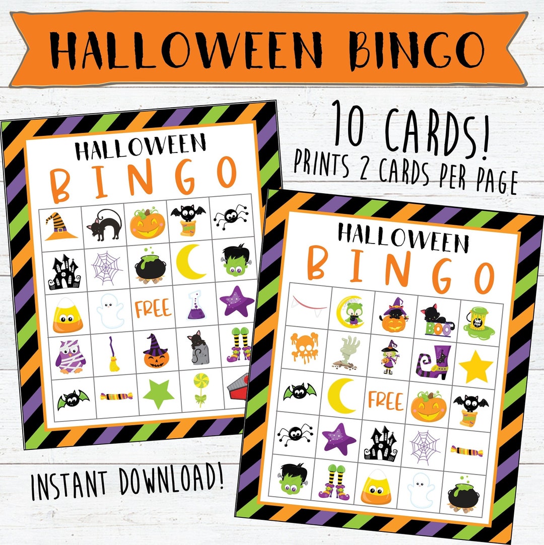 Halloween Bingo Cards | 10 Cards | Instant Download and Print ...