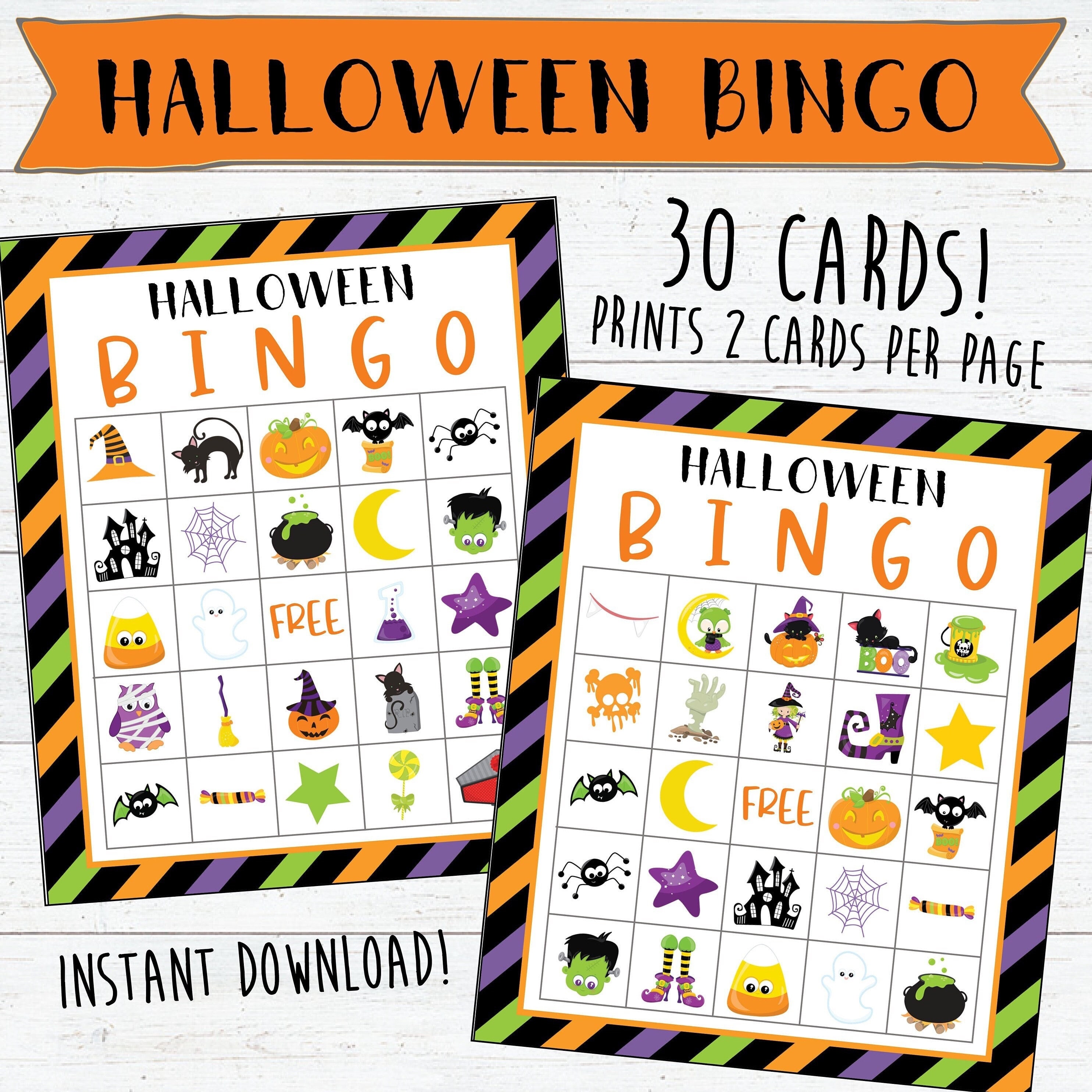 Halloween Bingo Cards | 30 Cards | Instant Download and Print ...
