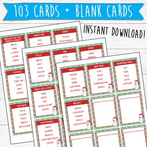 Christmas Taboo Game | 103 Cards With Christmas Themed Words and ...