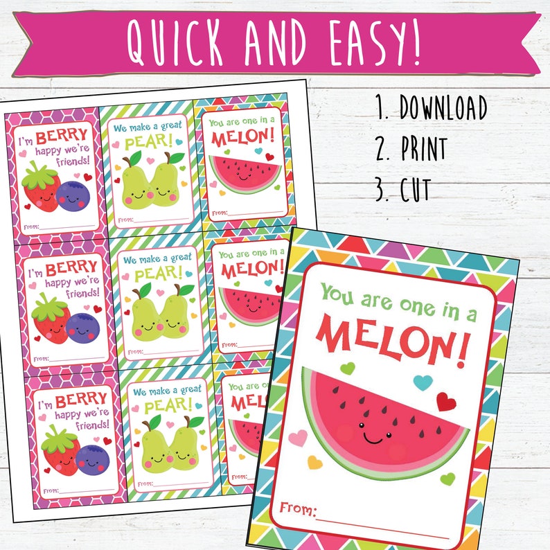 Fruit Snacks Valentine's Tag, Valentine's Day Cards for Kids, Classroom ...
