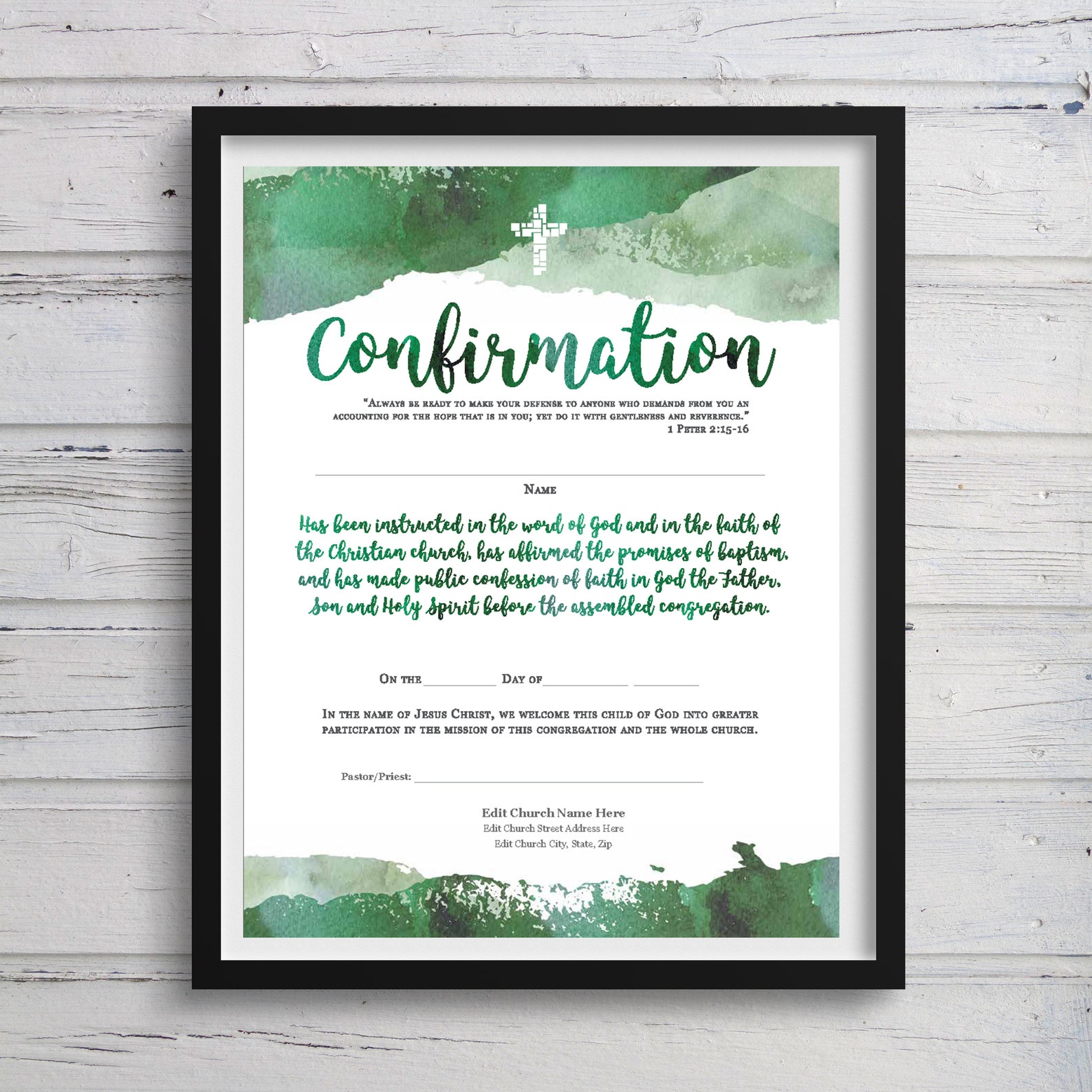 Confirmation Certificate Editable and Printable | Instant Download ...