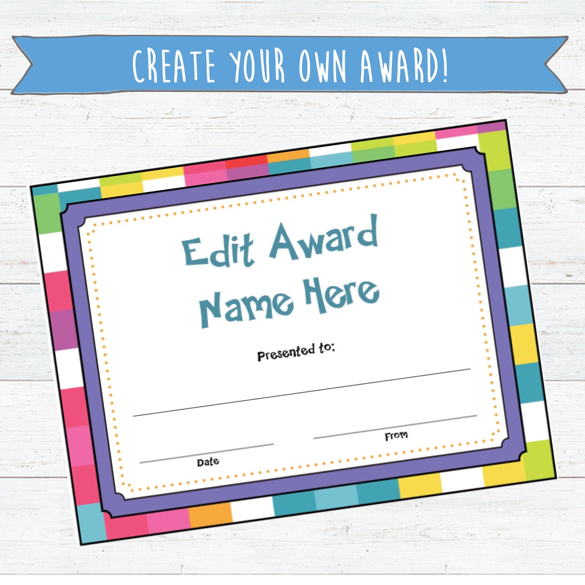 Classroom Award Certificates | Instant Download, Edit and Print ...
