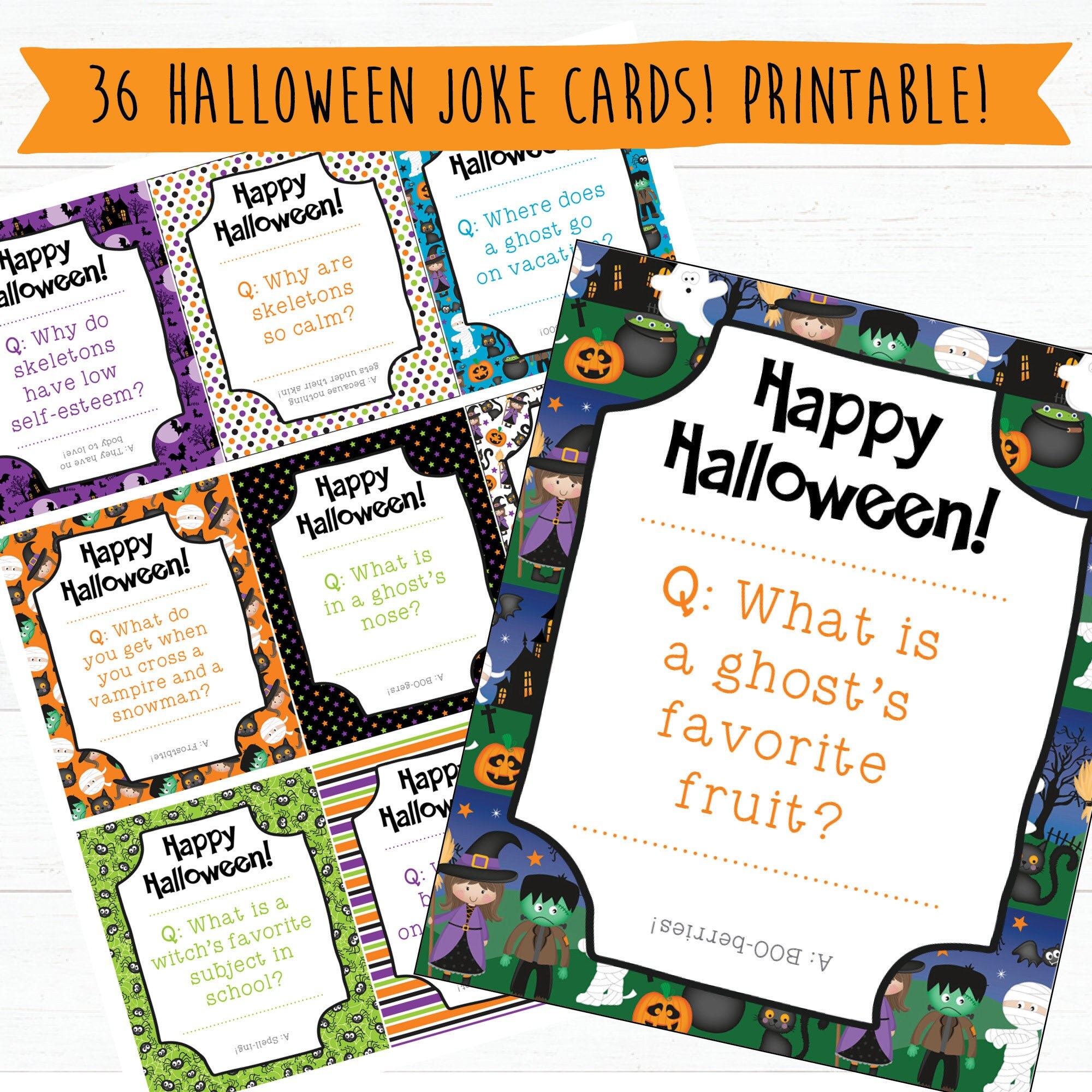 Halloween Labels Printable Funny Halloween Jokes Halloween | Etsy