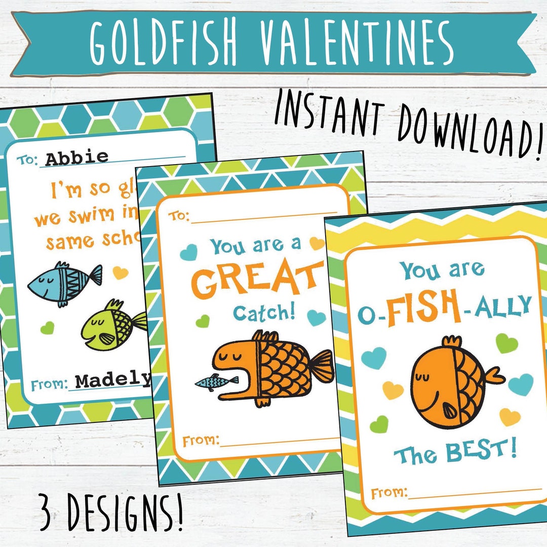 Goldfish Crackers Valentine's Day Cards, Printable Valentines ...