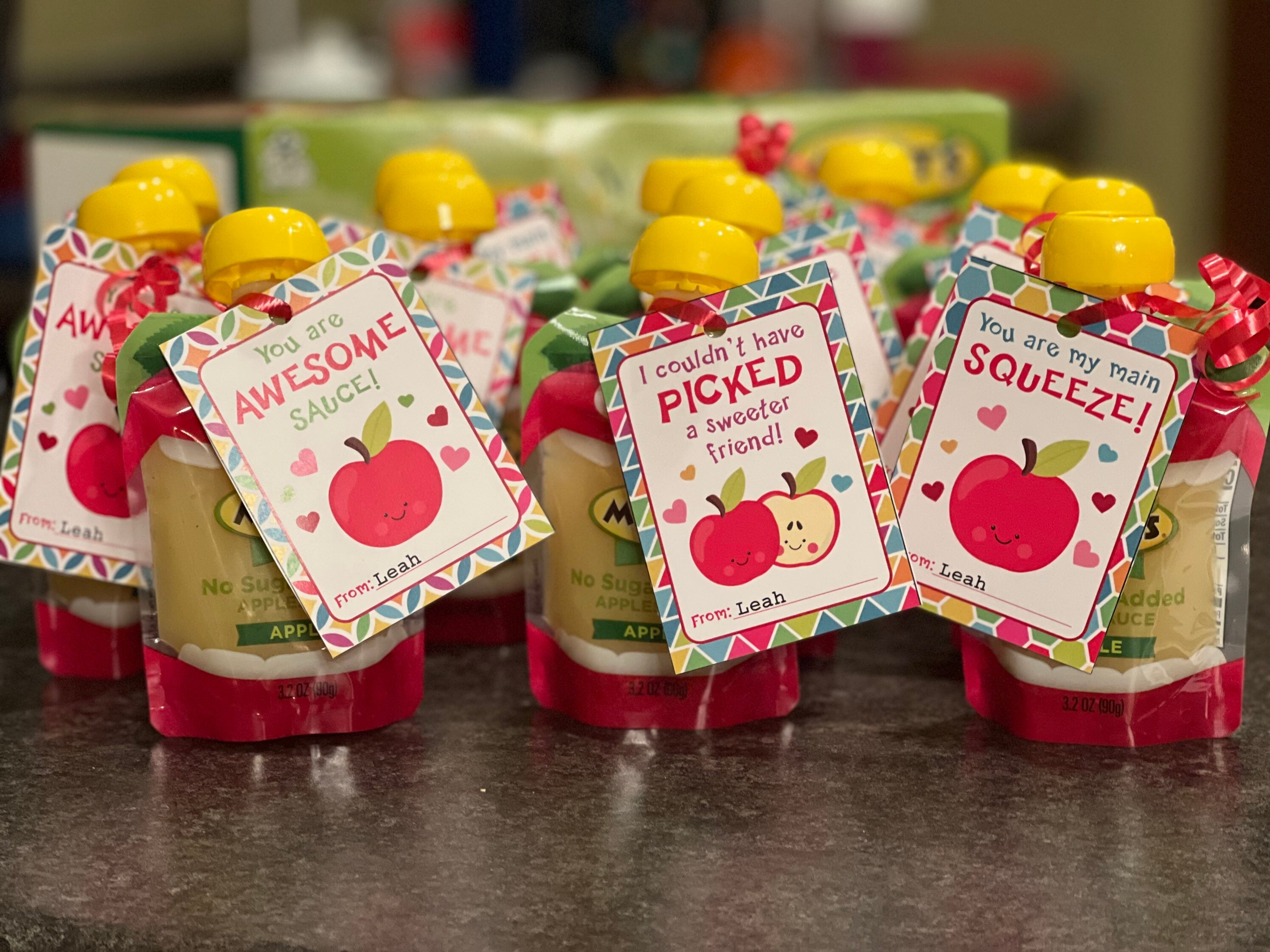 Applesauce Valentine Cards, CUTE Preschool Valentine's Cards, Valentine ...