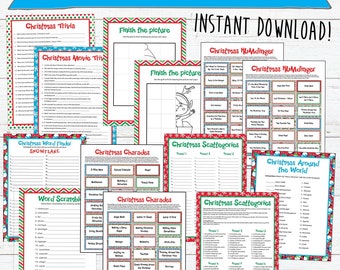Christmas Charades Game Bundle Family Christmas Games Christmas Trivia ...