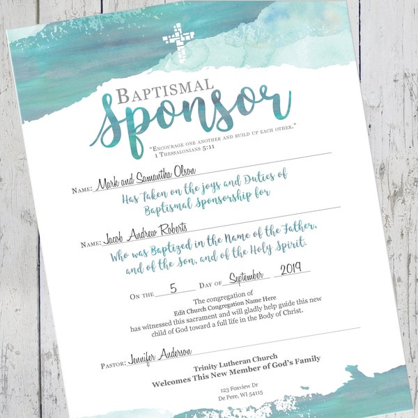 Baptism Certificates Pdf - Etsy UK