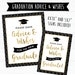 Graduate Advice and Wishes Cards With Matching Sign Printable Black and ...