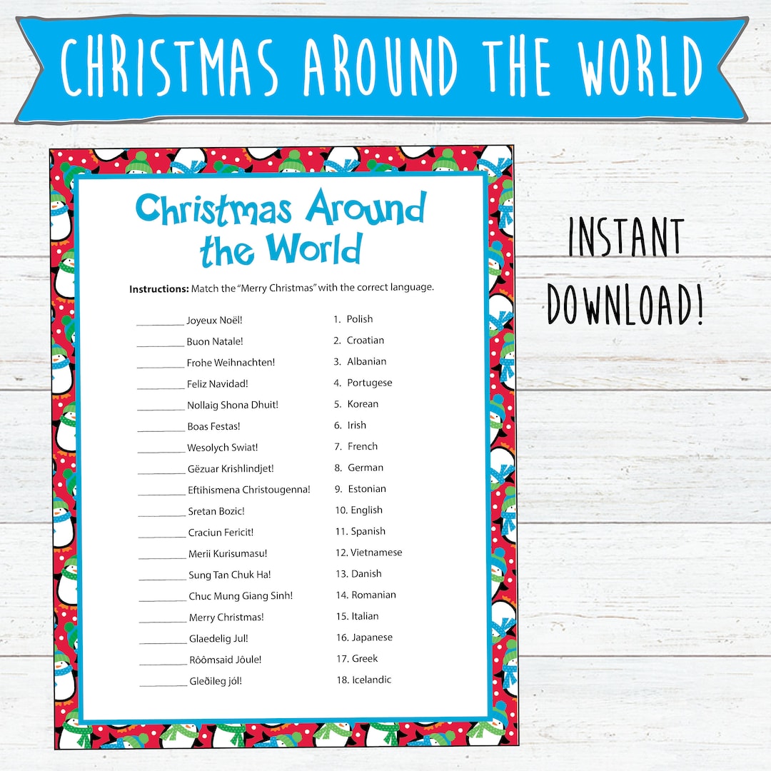 Printable Christmas Matching Games | Christmas Around the World ...