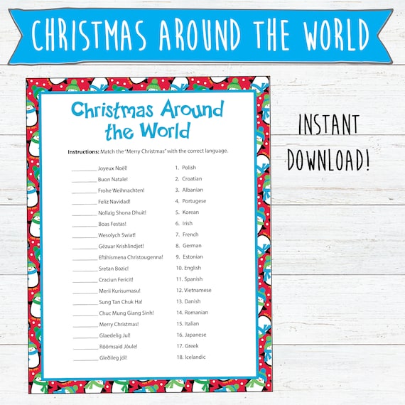 Printable Christmas Matching Games Christmas Around the | Etsy