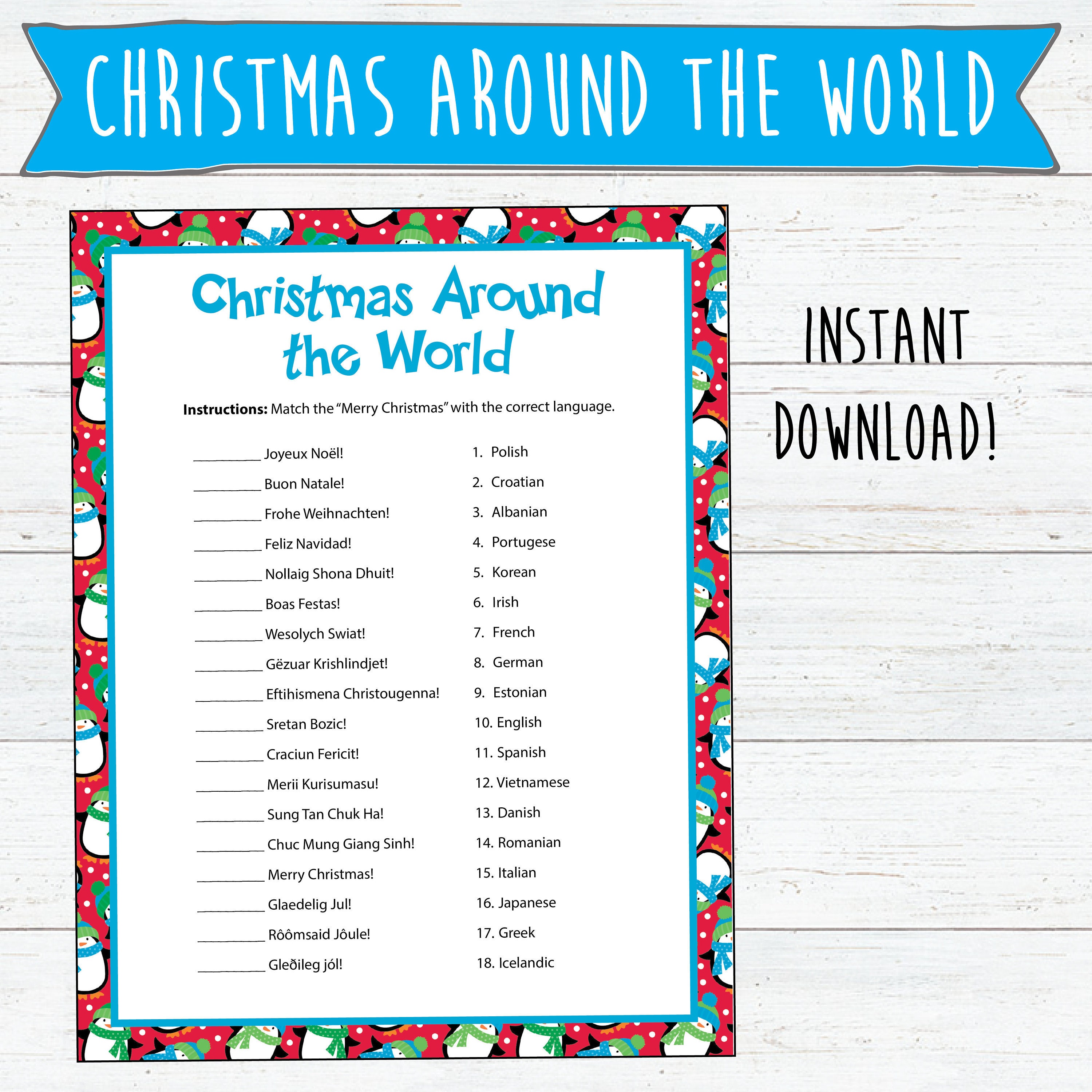 Printable Christmas Matching Games | Christmas Around the World ...