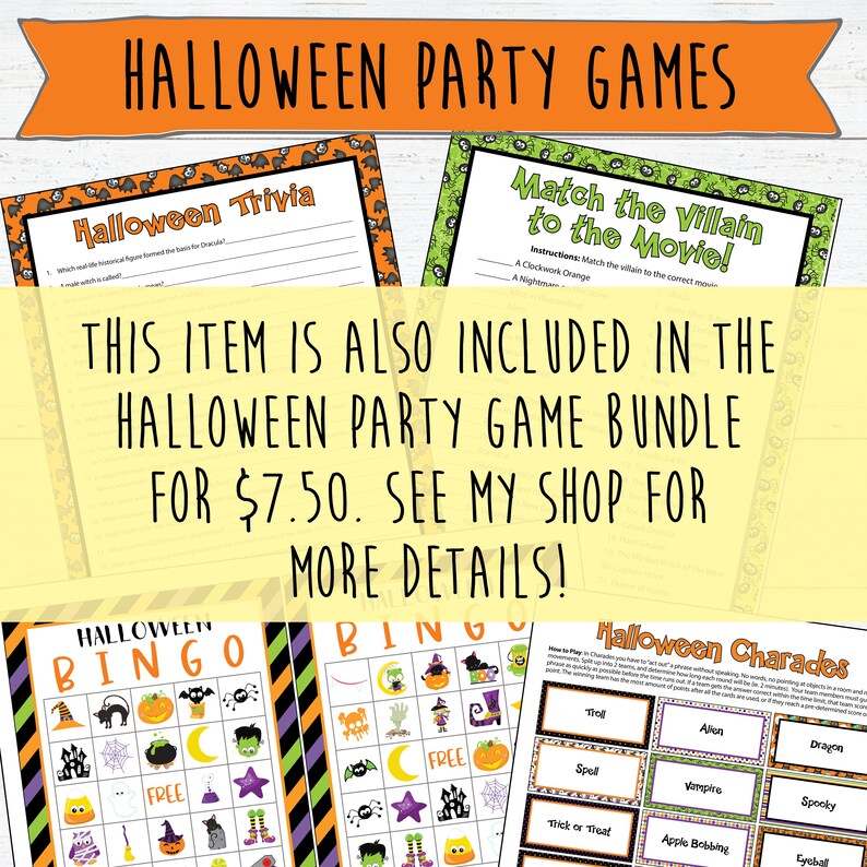 Halloween Bingo Cards | 10 Cards | Instant Download and Print ...