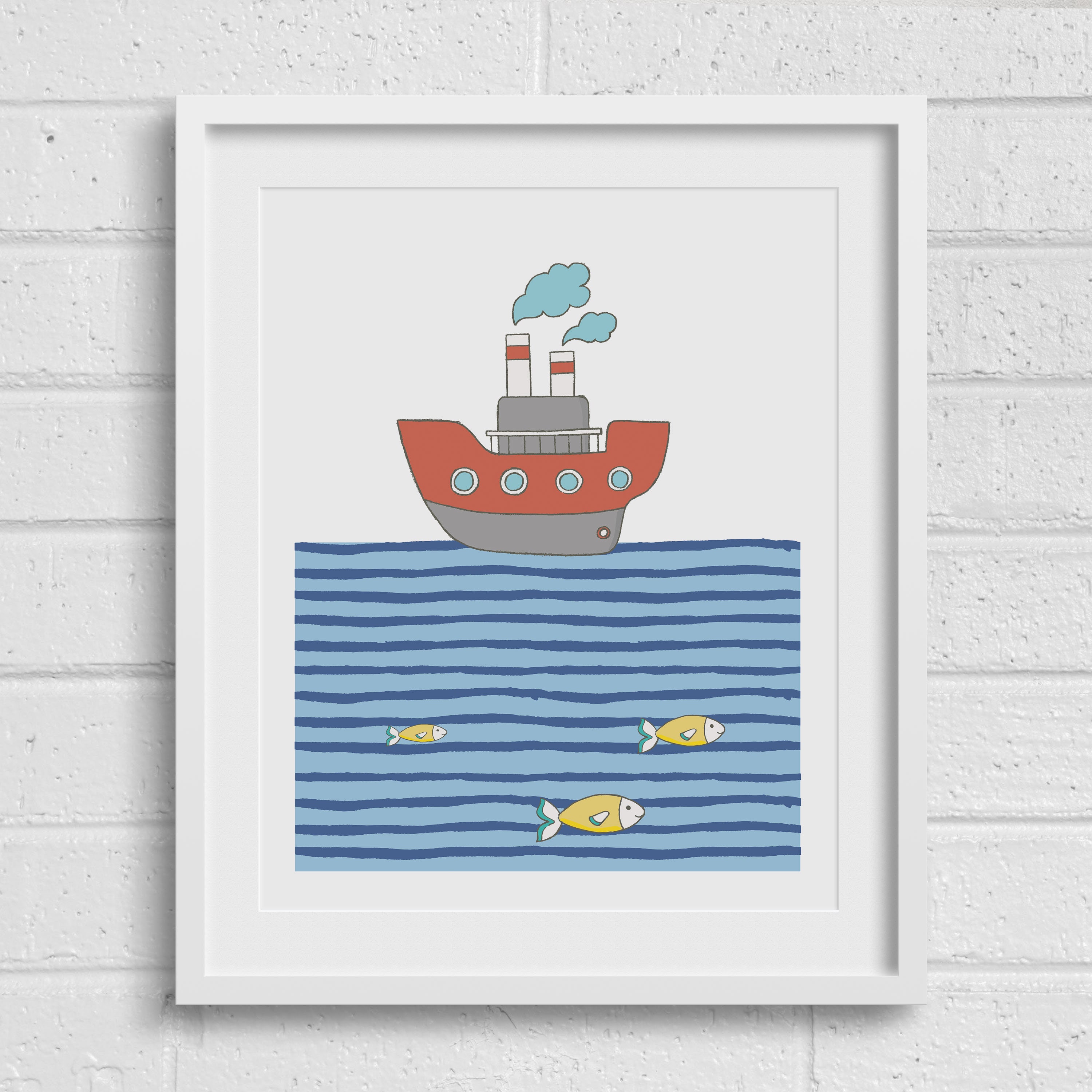 Set of 4 Nautical Wall Art | Printable Ocean Nursery Ideas | Yellow ...