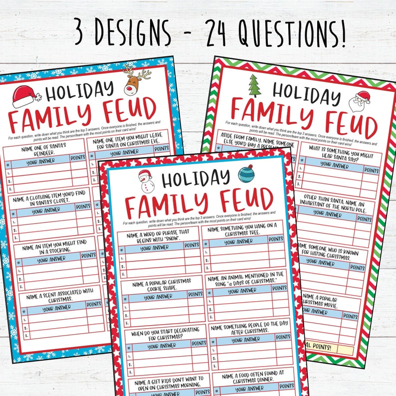 Christmas Family Feud Game | 24 Questions and Lightning Round ...