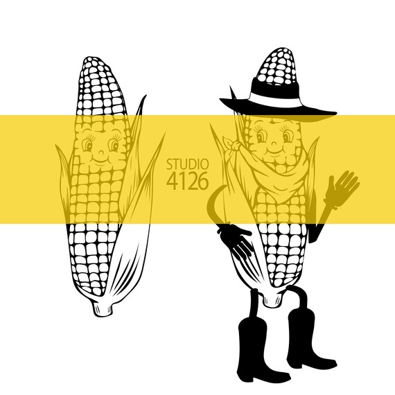Corn Cartoon Black And White