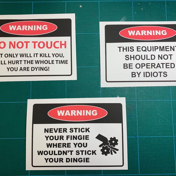 Funny Warning Stickers - Etsy