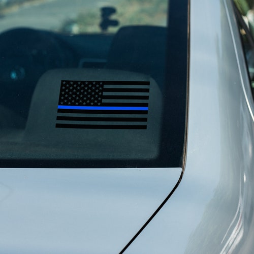Police Flag Decal Police Sticker Thin Blue Line Decal | Etsy