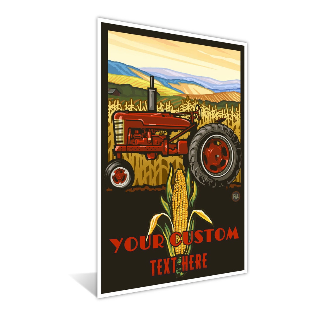 Custom & Personalized Tractor Profile Corn Giclee Art Print Poster by ...