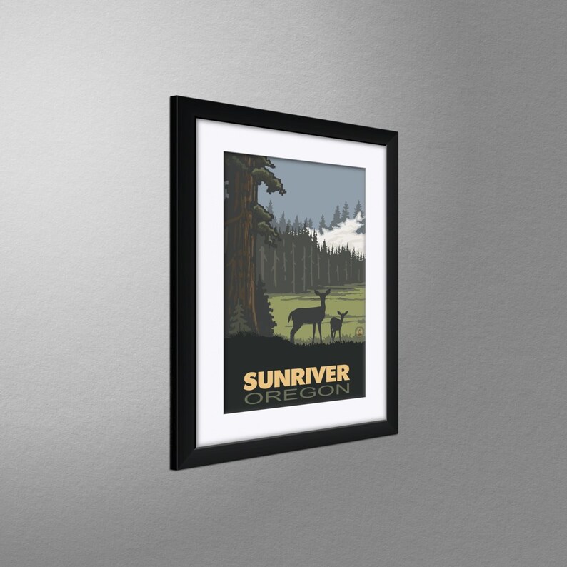 Sunriver Oregon Giclee Art Print Poster From Travel Artwork by Artist ...