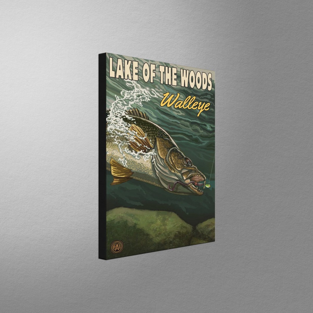 Lake of the Woods Walleye Art: Canvas Print, Pillow, or Blanket - Etsy