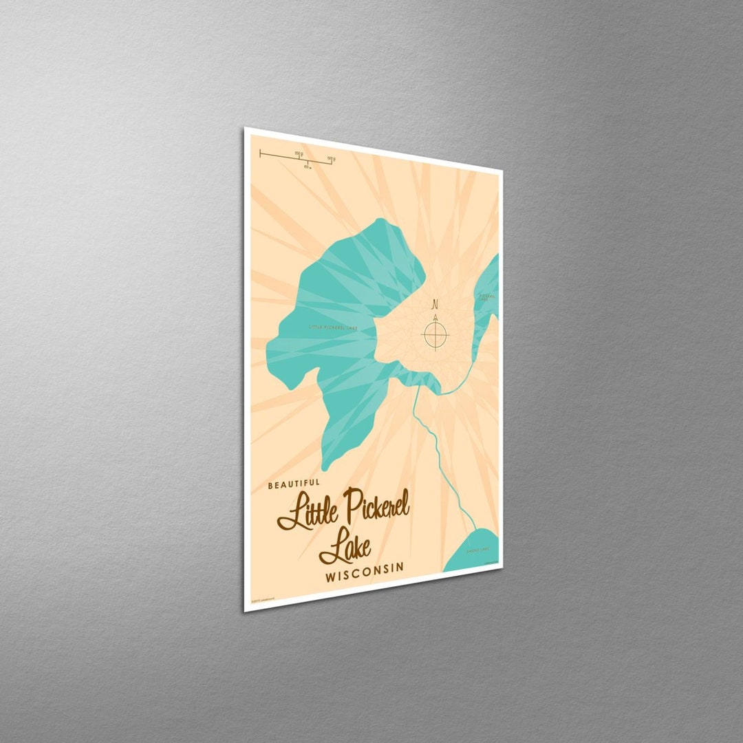 Little Pickerel Lake Wisconsin Map Giclee Art Print Poster From ...