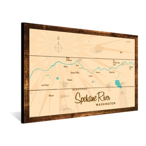 Spokane River Washington Map Giclee Art Print Poster From Illustration ...