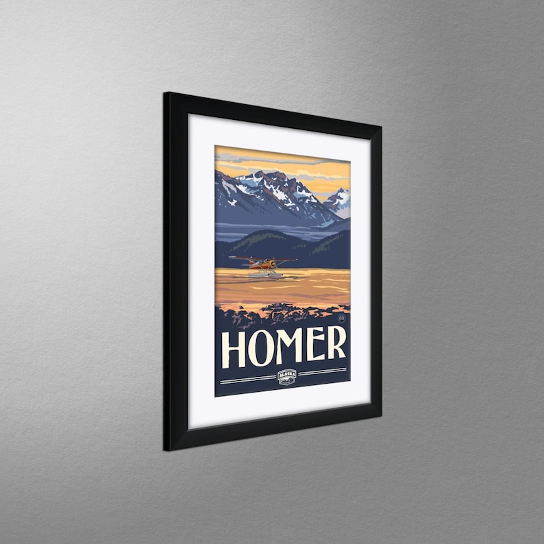 Homer Alaska Float Plane Art Print: Vintage Travel Poster - Etsy