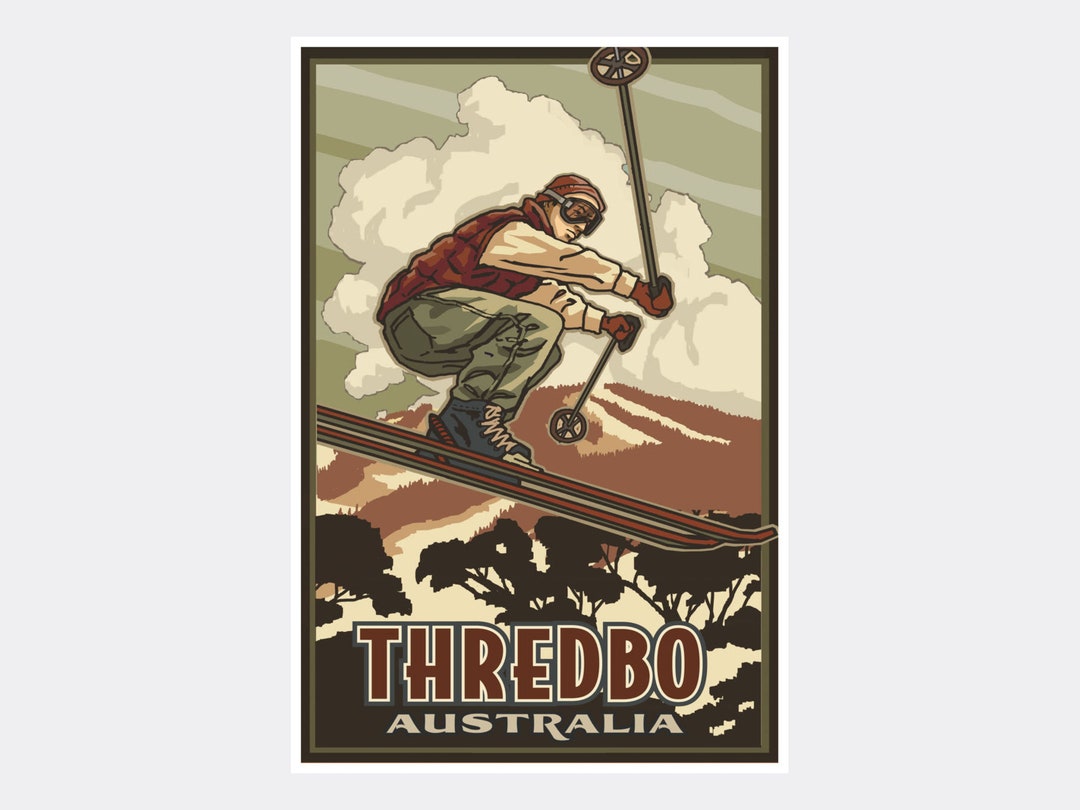 Thredbo Australia Skier Giclee Art Print Poster from Travel - Etsy Italia