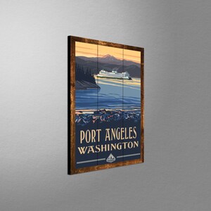 Port Angeles Washington Giclee Art Print Poster From Travel Artwork by ...