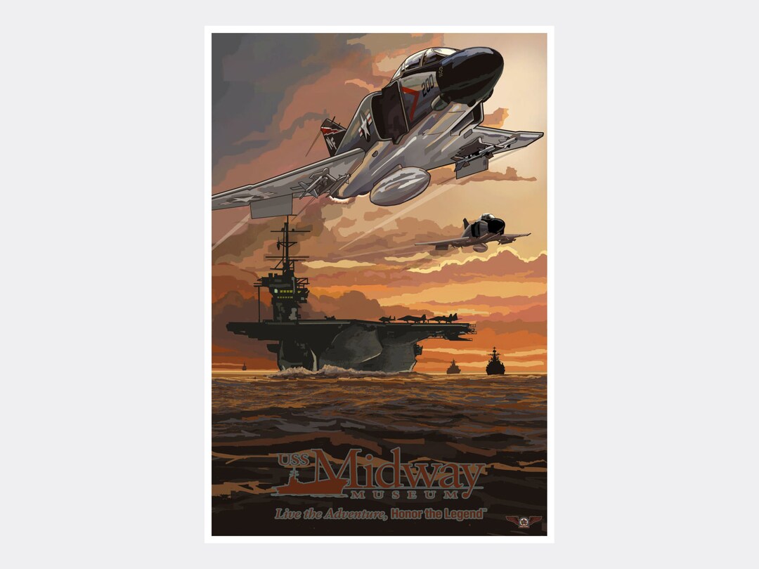 USS Midway Museum Art Print: Vintage Travel Poster by Paul A. Lanquist ...
