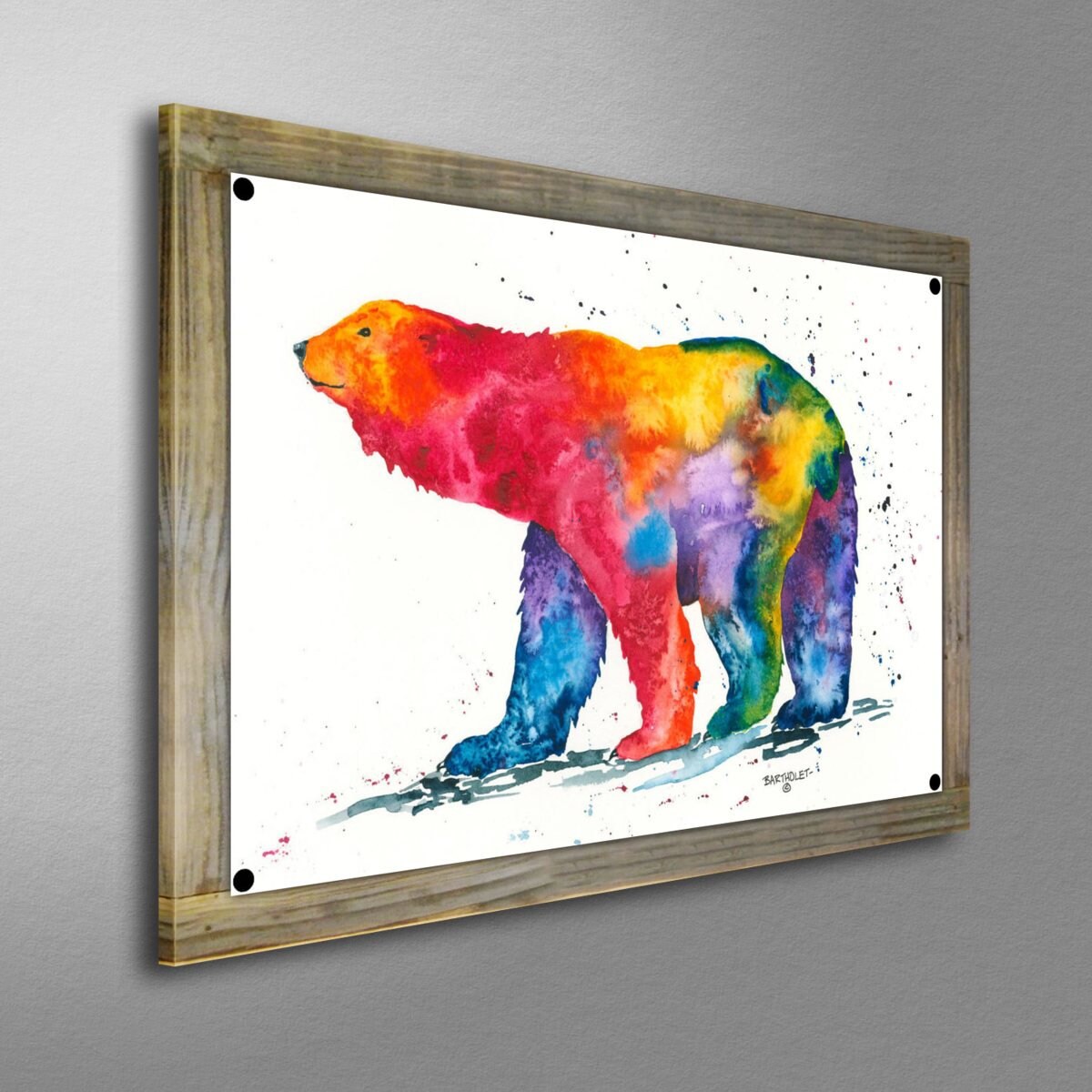 Rainbow Polar Bear Giclee Art Print Poster From Original | Etsy