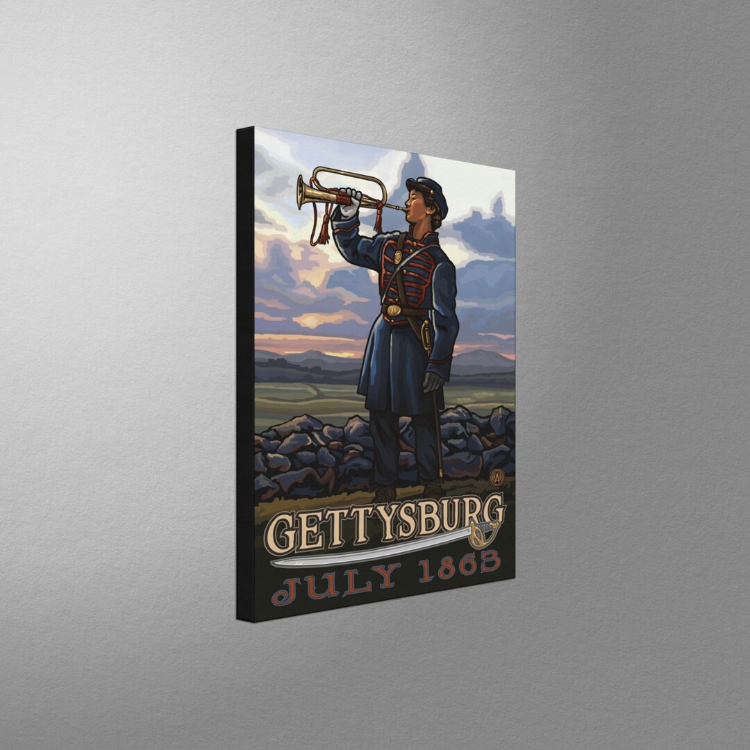 Gettysburg Civil War Bugler Art: Canvas, Pillow, Blanket - Etsy