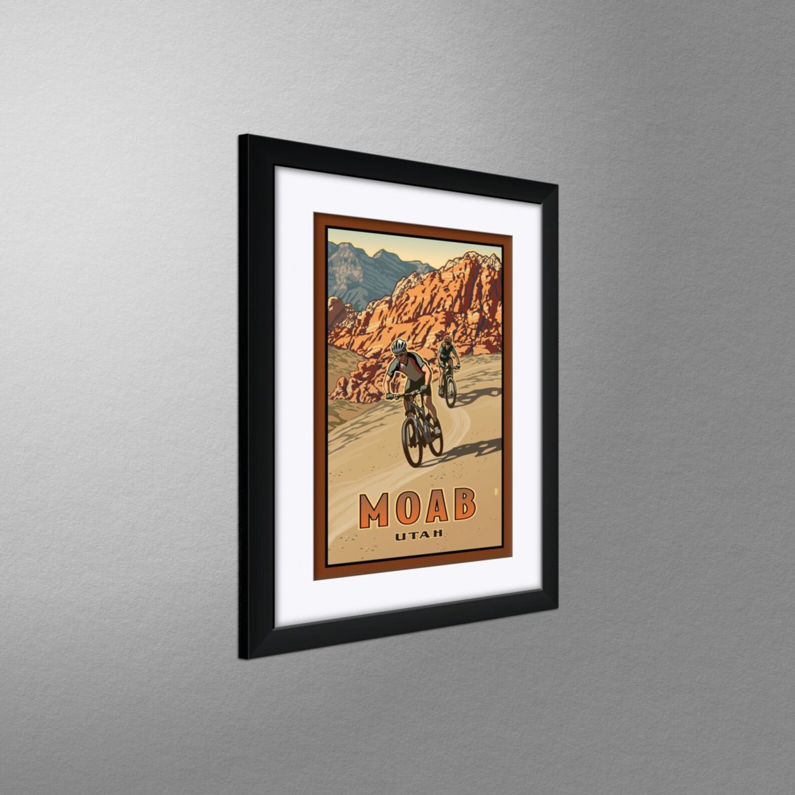 Moab Utah Bikers Giclee Art Print Poster From Travel Artwork - Etsy