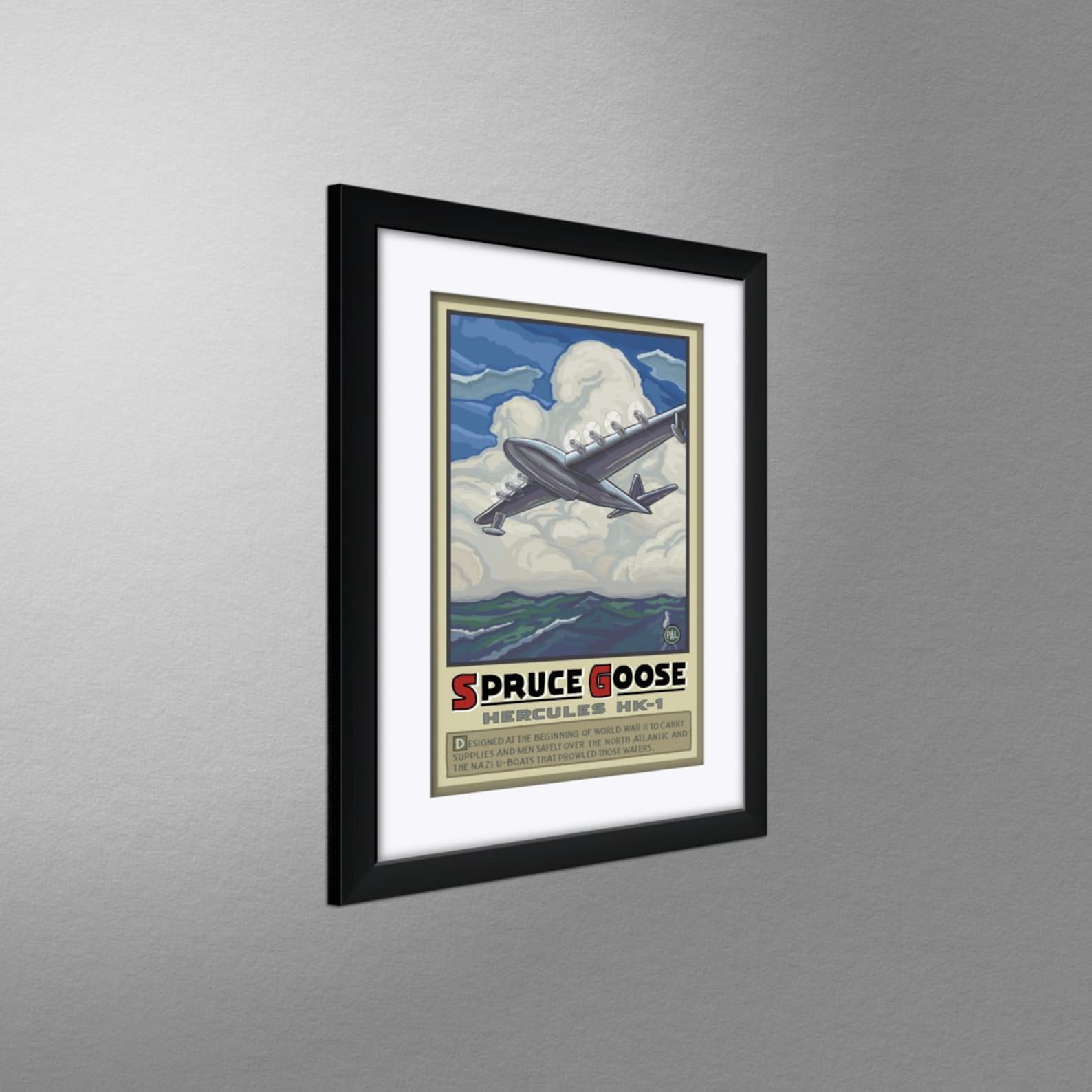 Spruce Goose Flying Giclee Art Print Poster From Travel Artwork by ...
