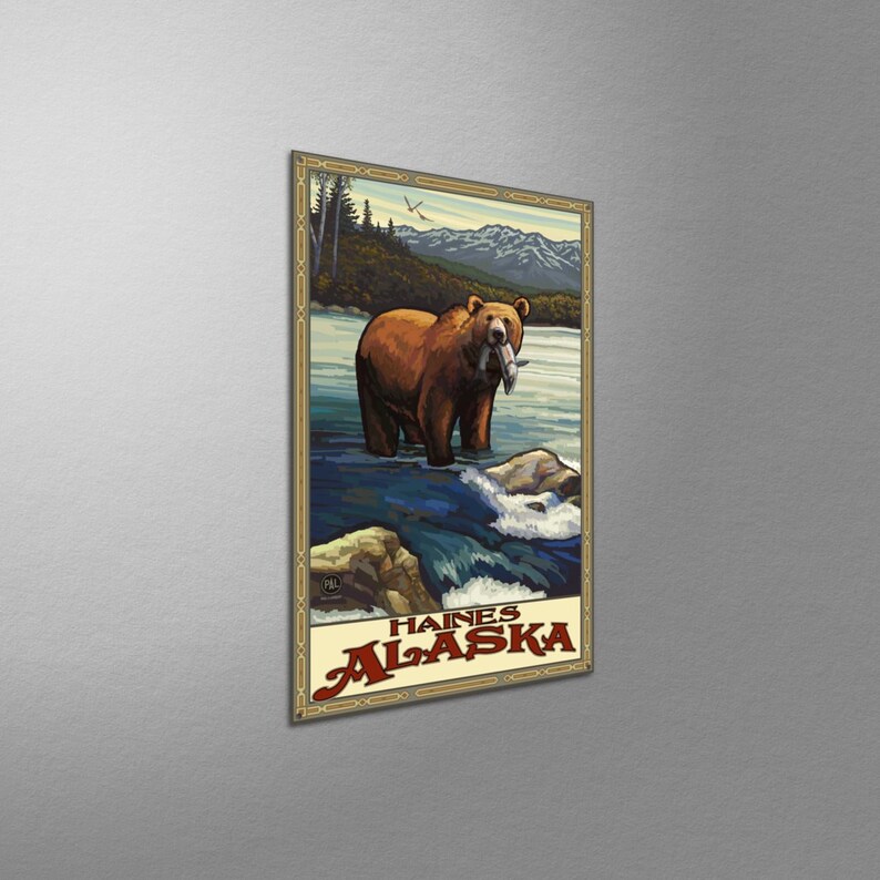 Haines Alaska Grizzly Bear Art Print: Vintage Travel Poster - Etsy